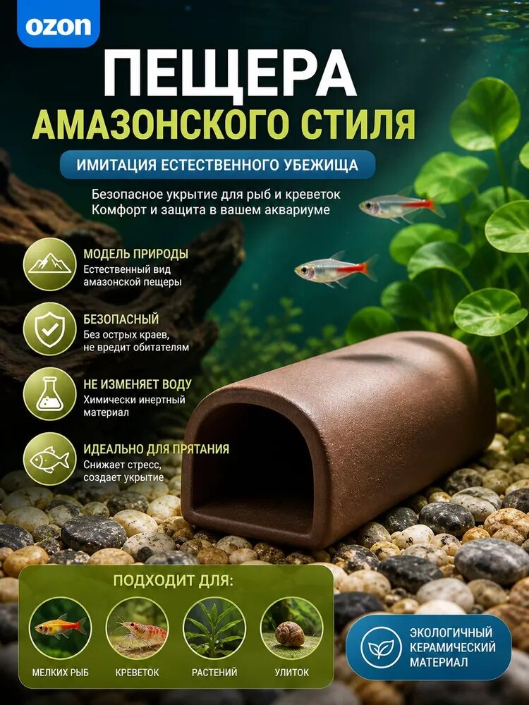 Пещера аквариума рыб