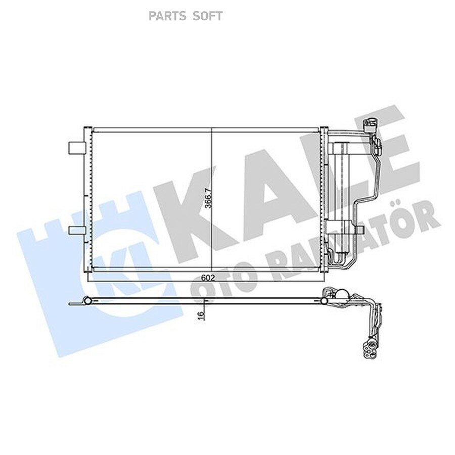KALE 345490 Радиатор кондиционера для а/м Mazda 3 BL (09-) паяный