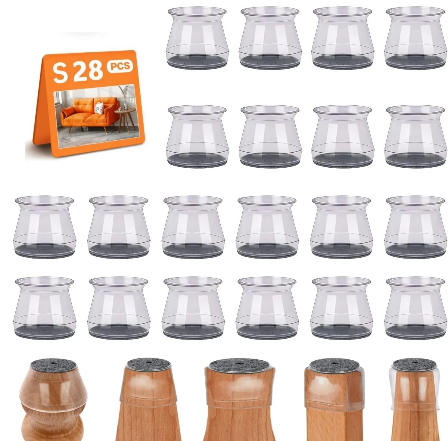 28 Силиконовых Накладок на Ножки Стульев, Цвет: 28PCS S