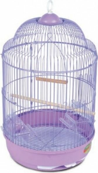 Клетка для птиц Triol / Триол 33A с поддоном, жердочка и кормушками эмалированная 33х56.5см, домик для пернатых, зоотовары