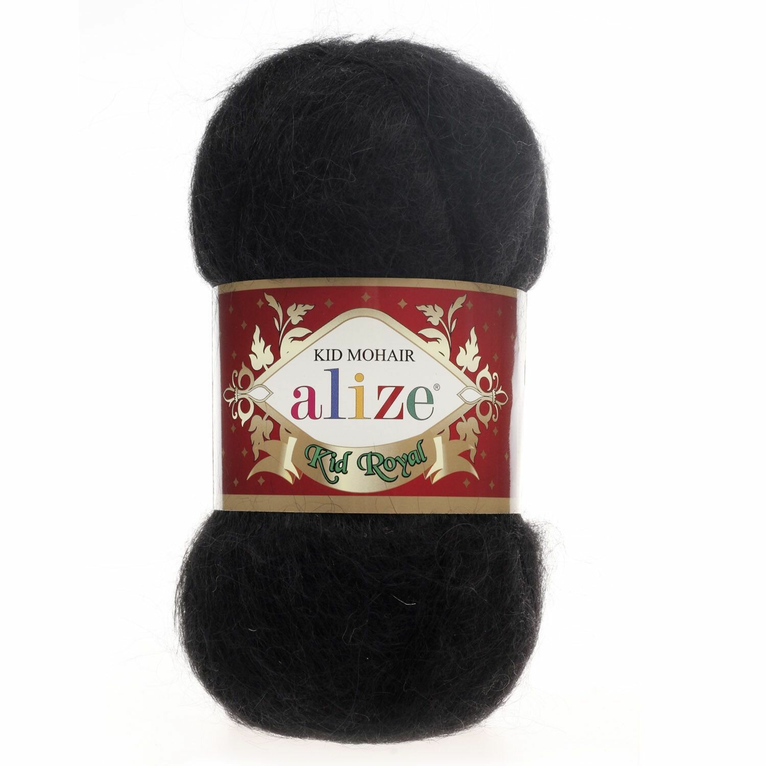 Пряжа Кид мохер рояль (Kid Mohair Royal) упаковка 5 мотков 50 г. 500 м. 62% кид мохер, 38% Полиамид цвет 60 черный