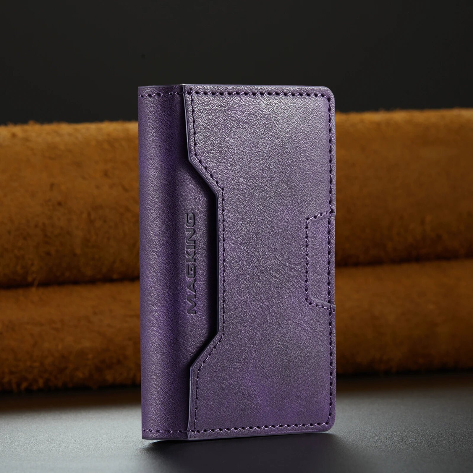 Кошелек-держатель для карт Magking Purple, совместимый с MagSafe