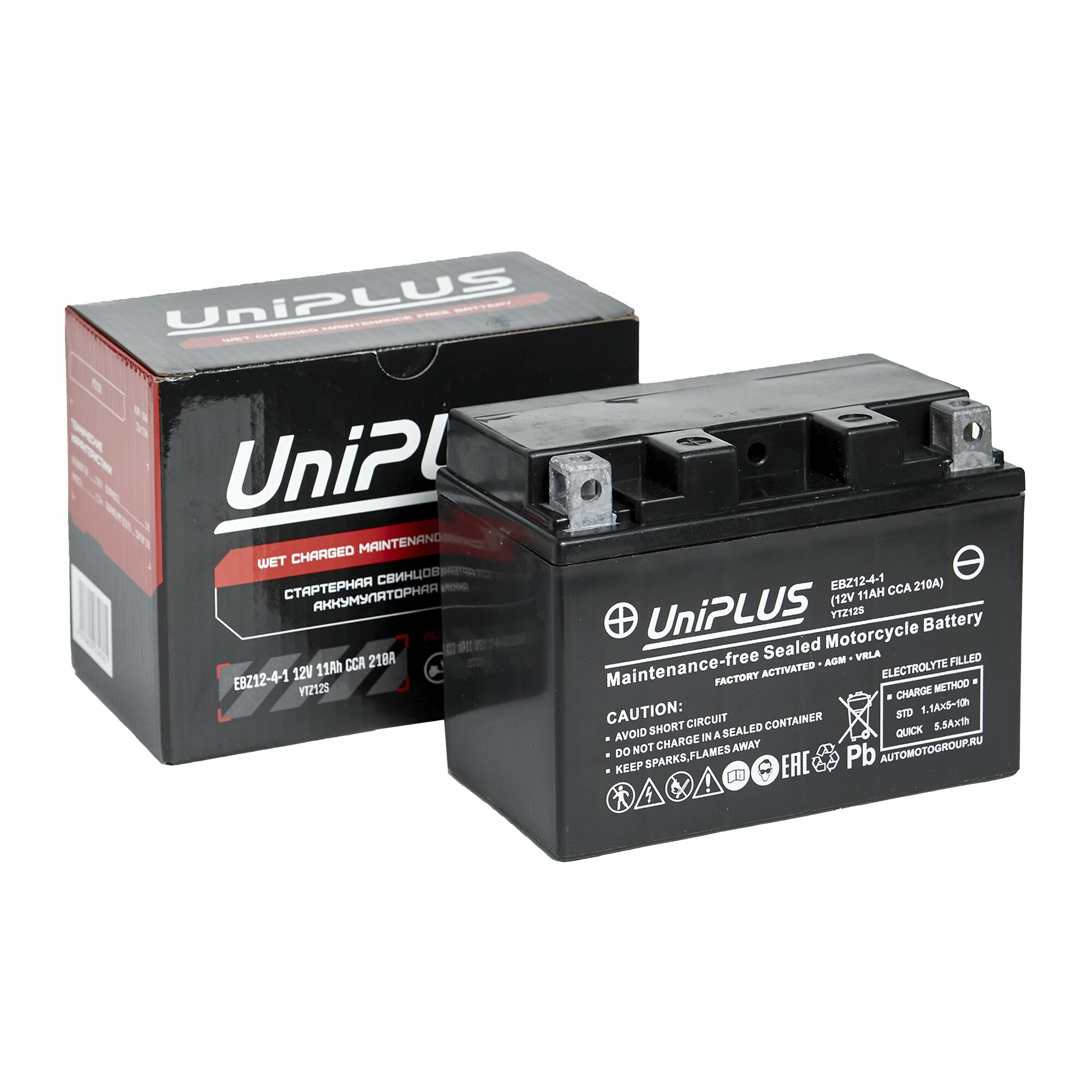 Мото аккумулятор Leoch UniPLUS EBZ12-4-1 (12В 11Ач 210А 150х87х110мм) прям. пол.