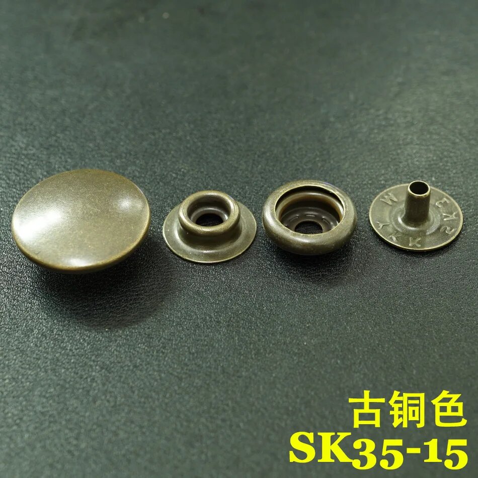 10 металлических пуговиц YKK, медные пряжки для рукоделия SK35 15mm