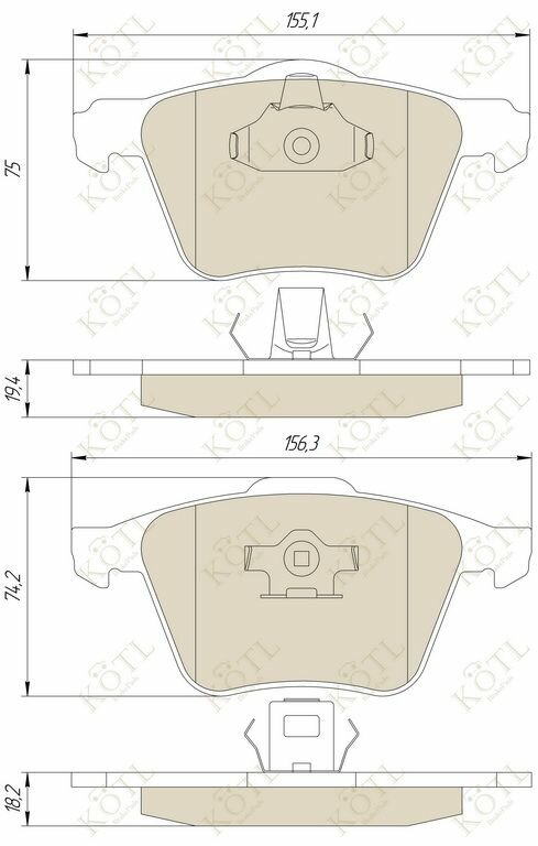 Колодка тормозная "KoTL" VOLVO XC90 02> (GDB1565) (к-т 4шт) перед
