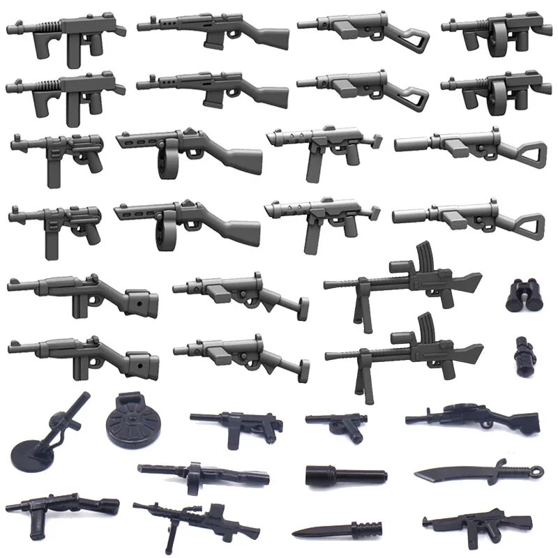 Военные фигурки солдата BRICKPANDA конструктор из пластика Черный, weapon set 2