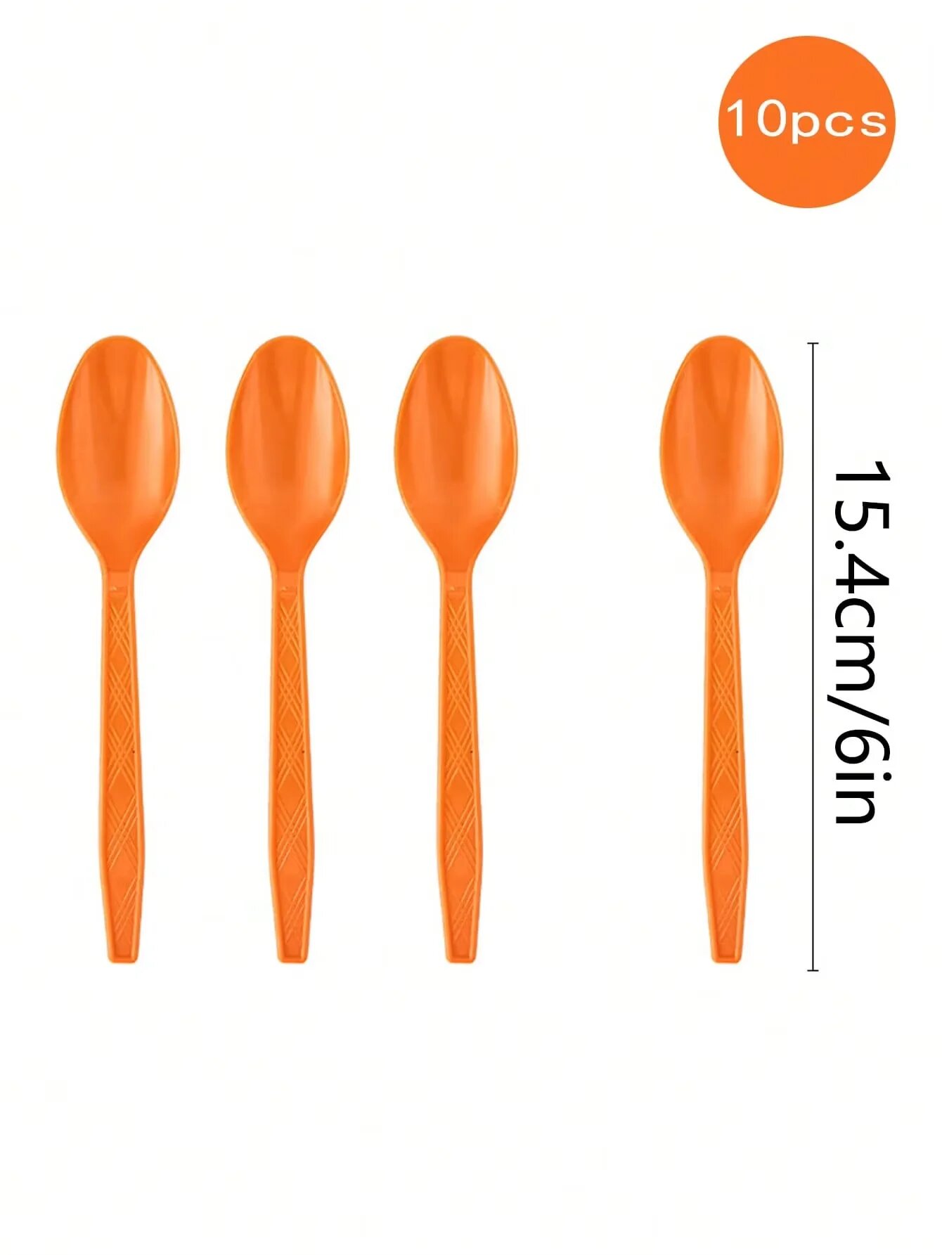 Одноразовые столовые приборы для праздника Оранжевый, Orange Spoons 10pcs