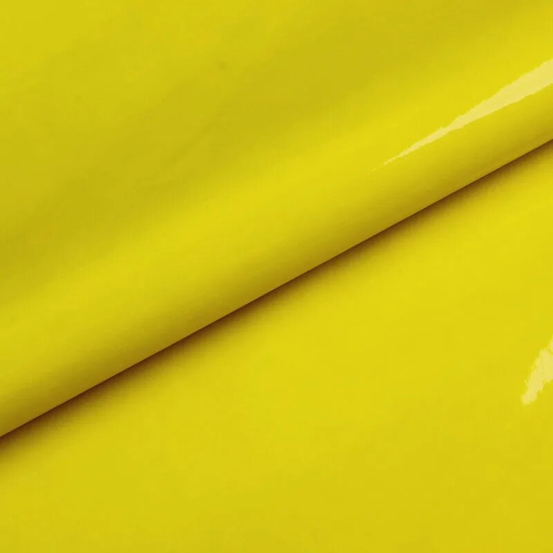 Желтая лакированная искусственная кожа, No. 9 lemon yellow, 1 метр