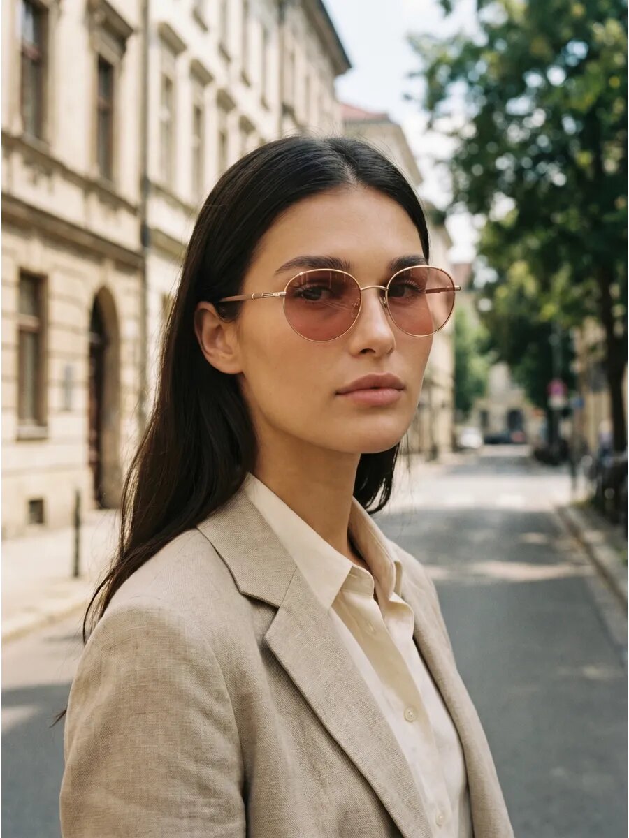 Солнцезащитные очки ELEGANZZA, бежевый — фото 1