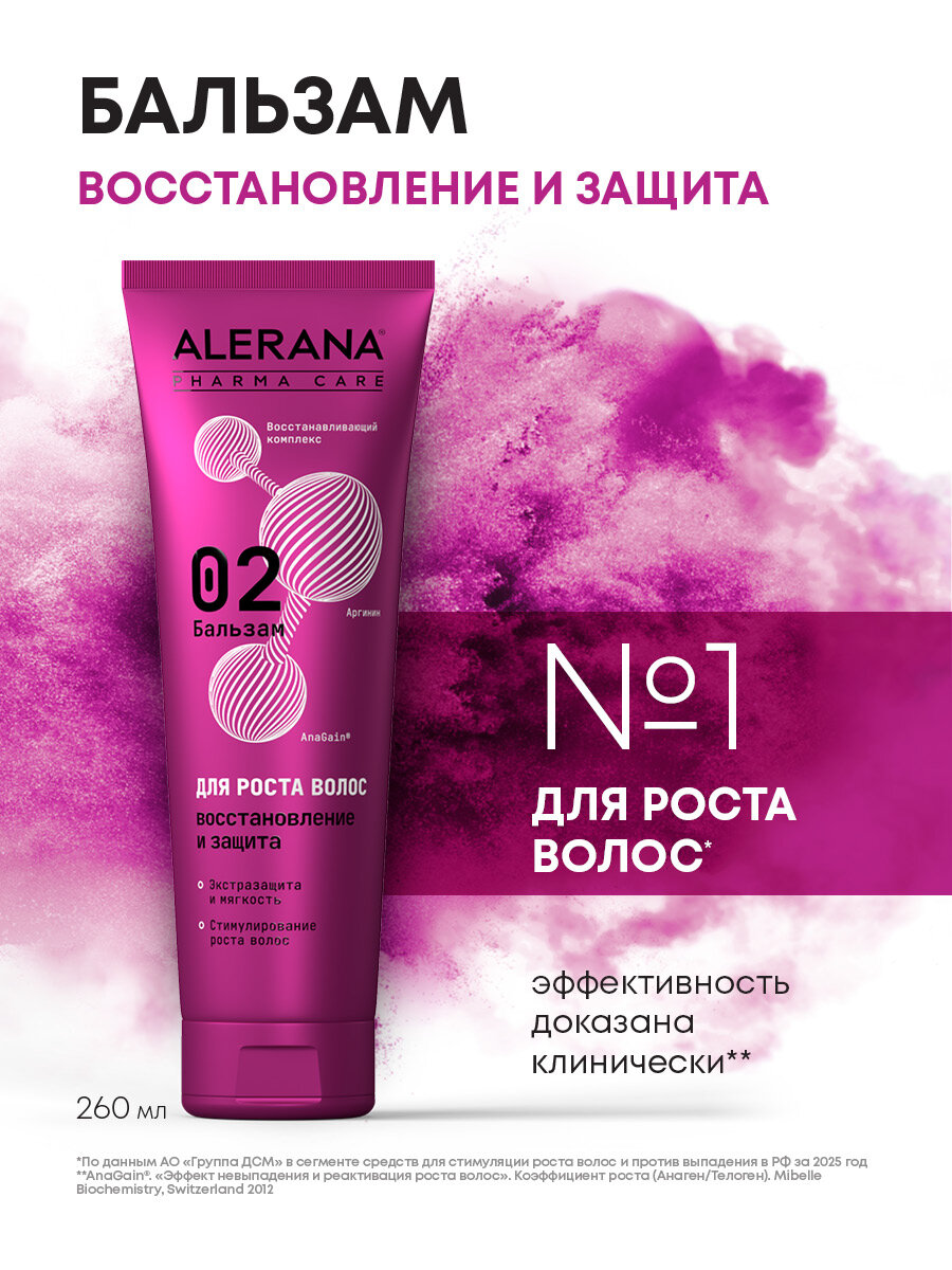 Бальзам для волос Алерана Pharma care Восстановление и Защита, 260 мл