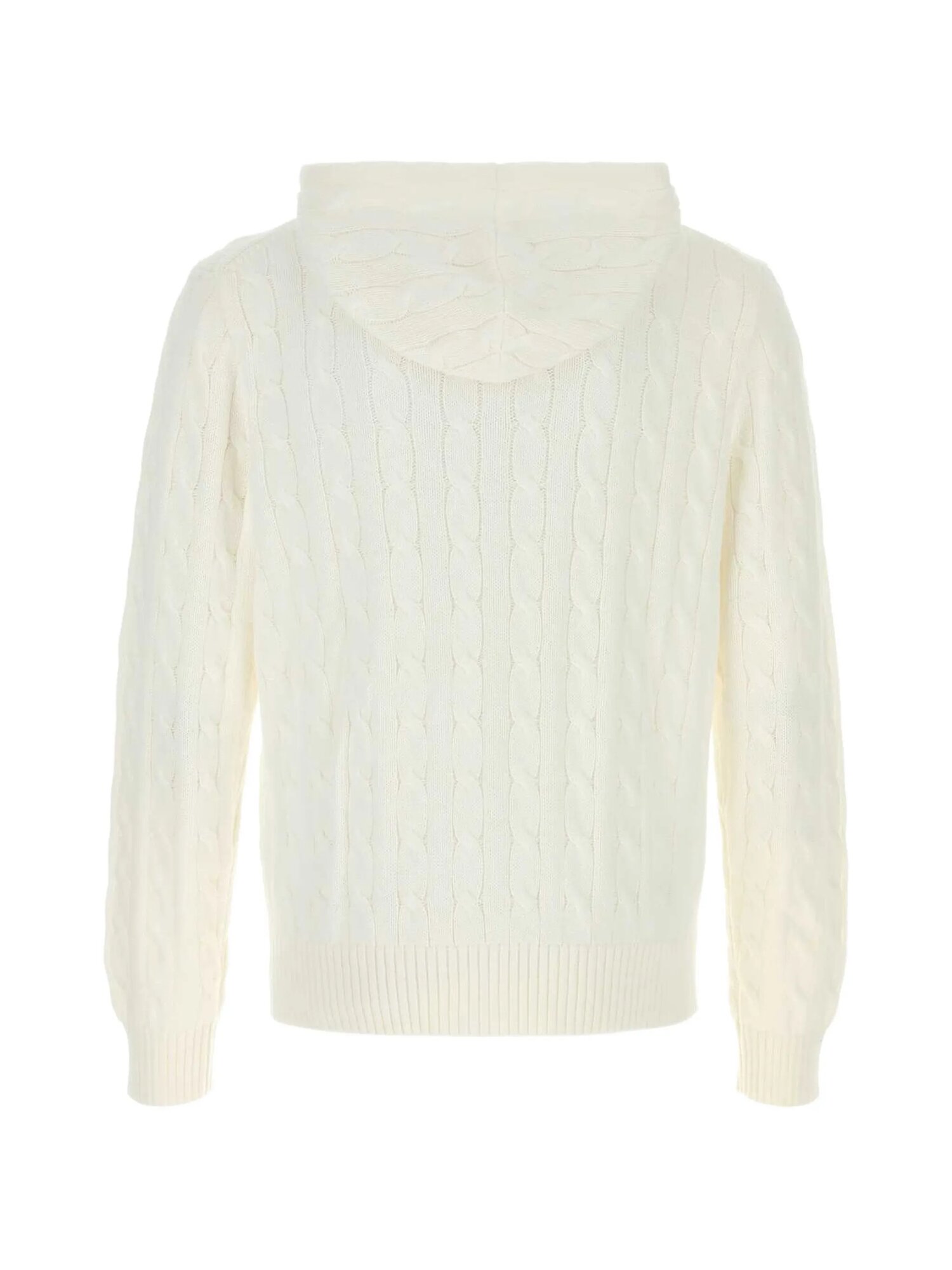 Худи Polo Ralph Lauren Cable-knit zip-up hoodie, размер 46, , бежевый/белый — фото 1