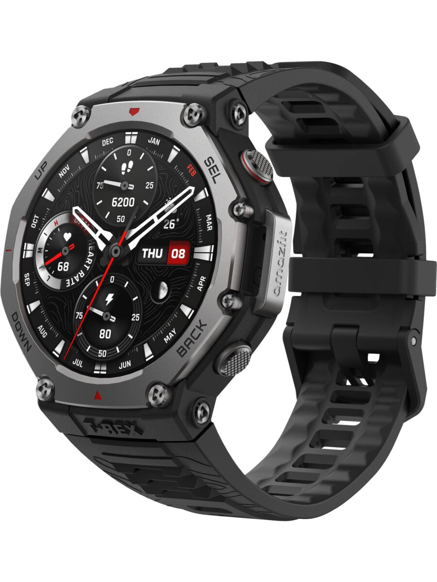 Смарт-часы AMAZFIT T-Rex 3 A2323, 48.5мм, 1.5", темно-серый/темно-серый 6970100374896