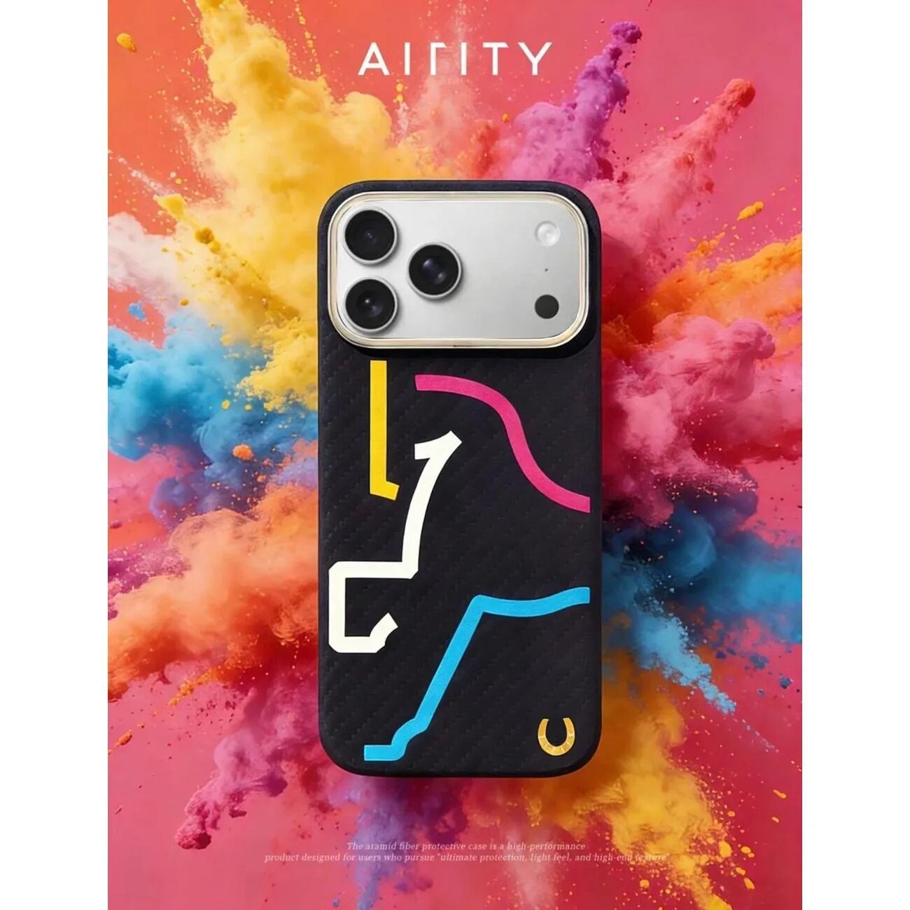 Чехол Airity Horse Aramid Fiber Case для iPhone 17 Pro Max blue