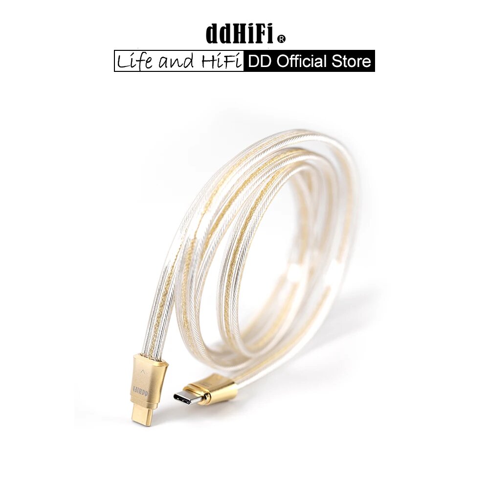 Цифровой кабель DD ddHiFi TC19CC Gold (Comet Gold) из серебра 10cm