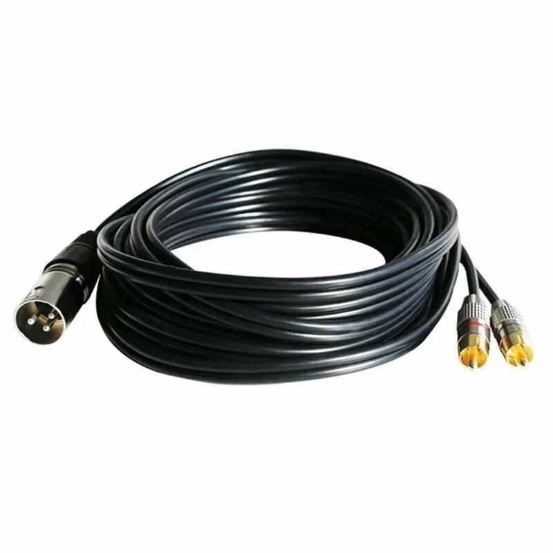 Аудиокабель RCA 2RCA Male To XLR 3 Pin Male Cannon Amplifier Mixing Plug AV Cable XLR To Dual RCA Cable 2M