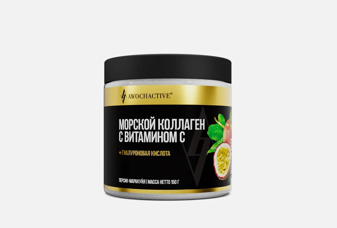 Awoch Active со вкусом персик-маракуйя Морской коллаген 150 г
