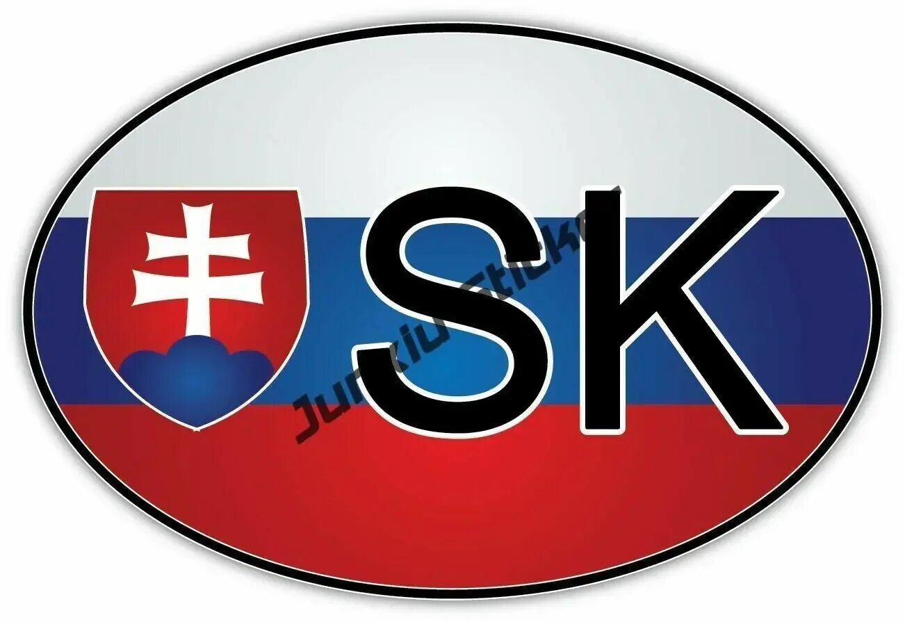 Наклейка на авто с флагом Словакии, SK, Словакия 13