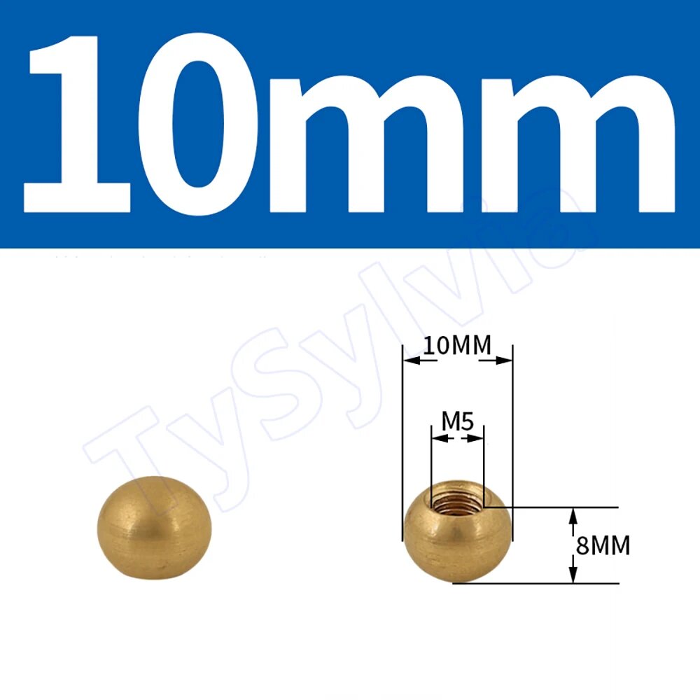 Шарики из меди с резьбой M3-M12 10mm-M5x0.8mm 10PCS