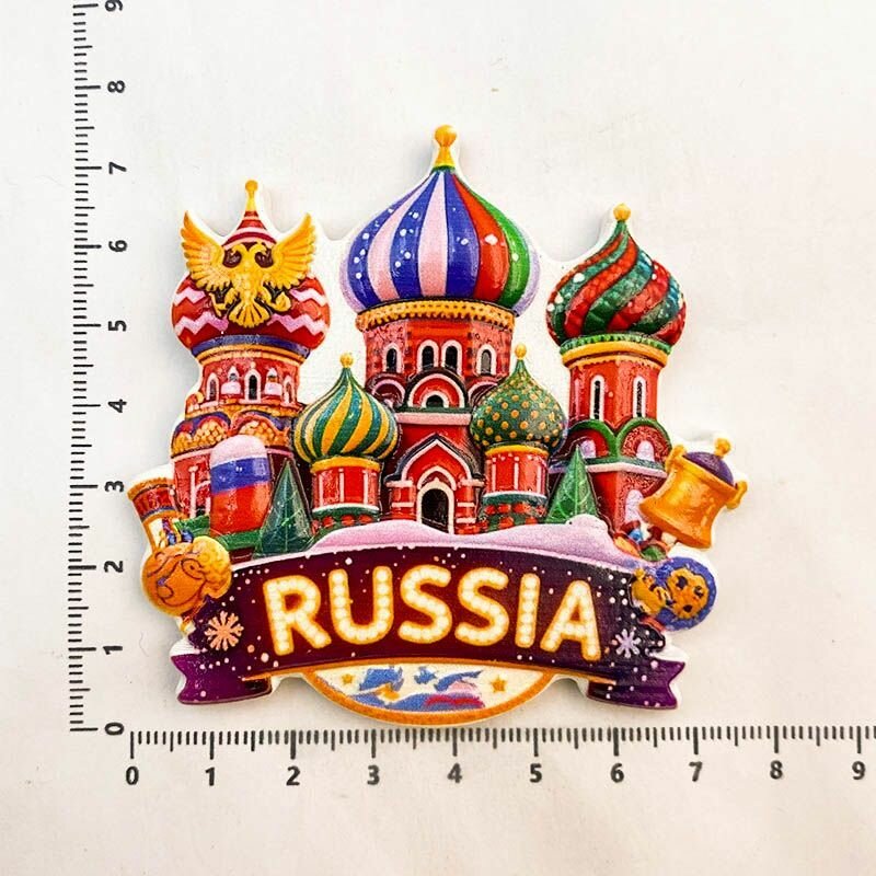 Российские магниты на холодильник, персонализированные креативные архитектурные сувениры, модные украшения в стиле, популярные туристические сувениры.