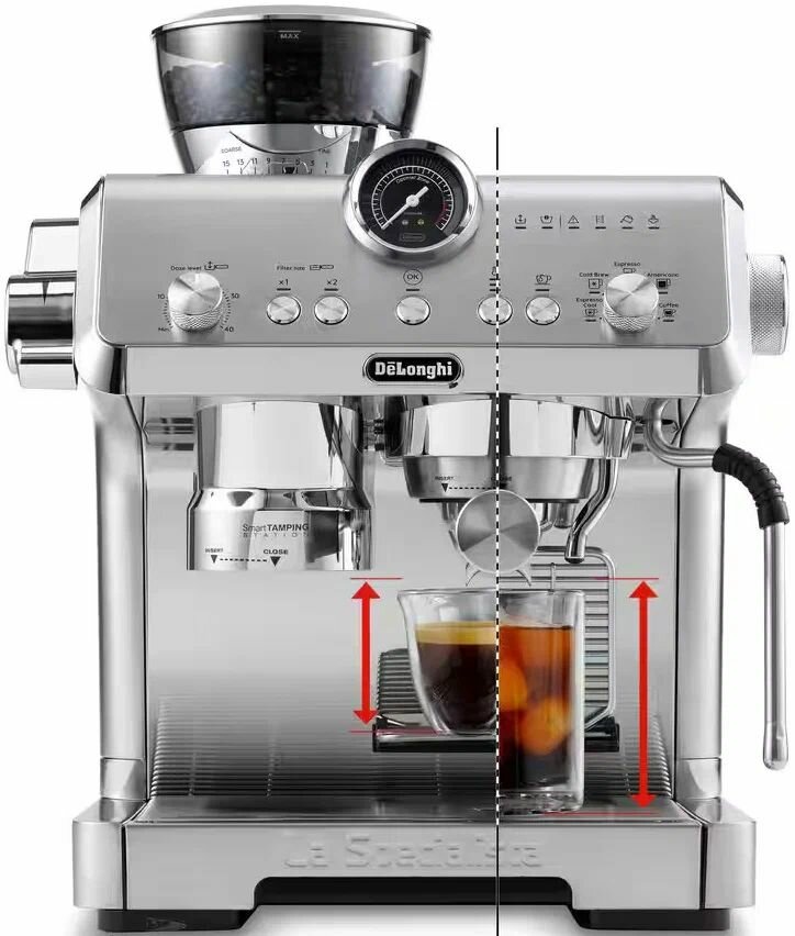 DeLonghi Кофеварка рожковая EC-9555. M, серебристый