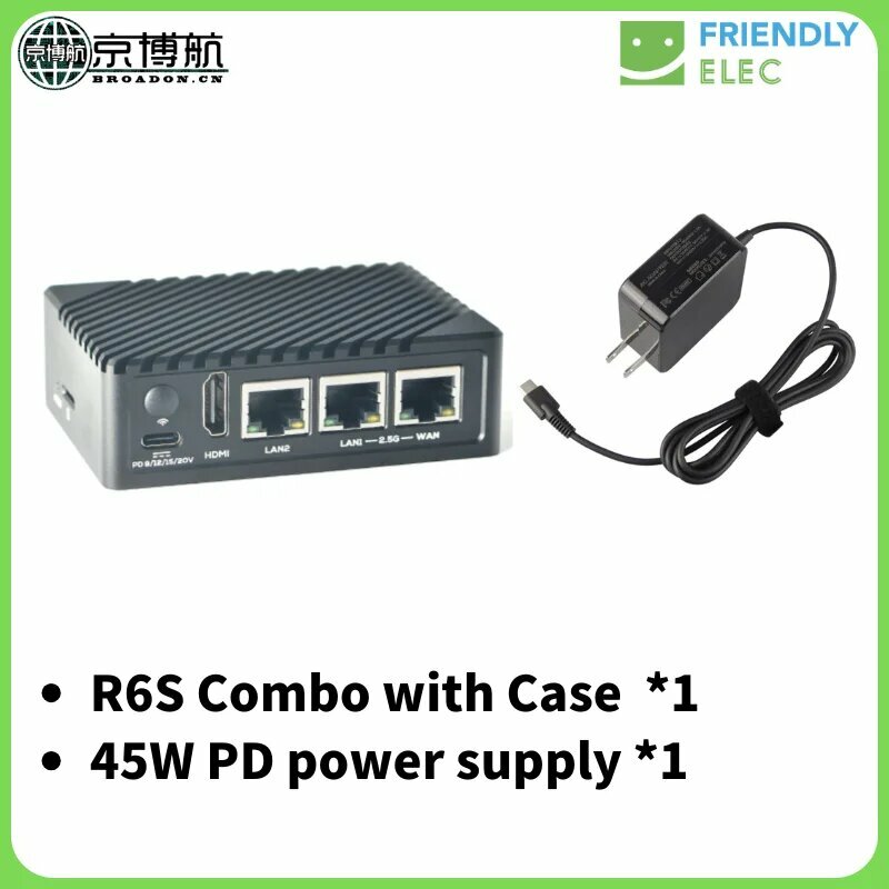 Развивающая плата FriendlyNanopi R6S Case 45W Power, 8G RAM-64G eMMC