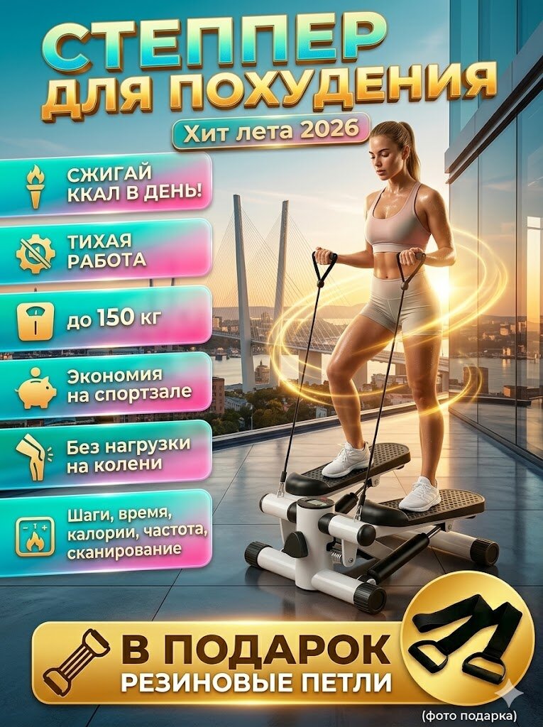 Степпер тренажер для дома 150кг тренажер для похудения для ходьбы