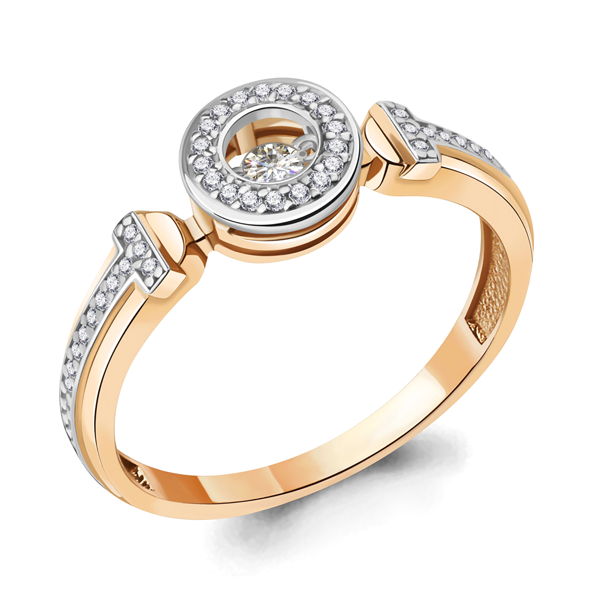 Кольцо Diamant online, красное золото, 585 проба, бриллиант