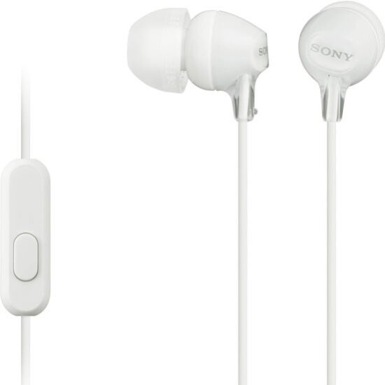 Наушники с микрофоном Sony MDR-EX15AP, белый