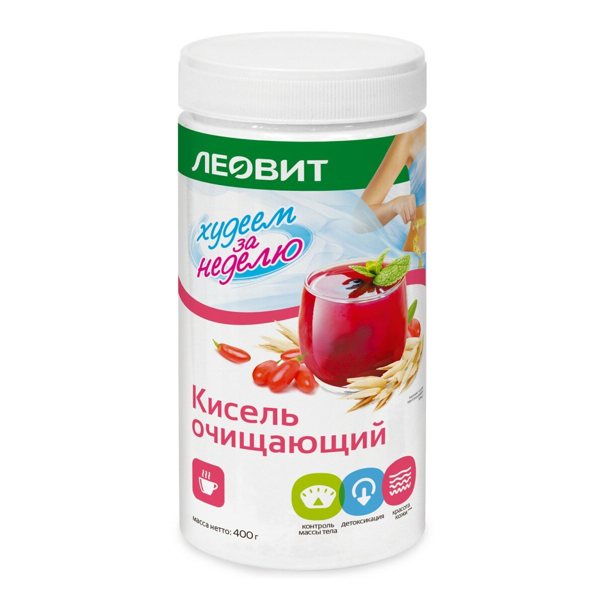 Кисель Леовит очищающий, для тонуса и укрепления, 400г, порошок