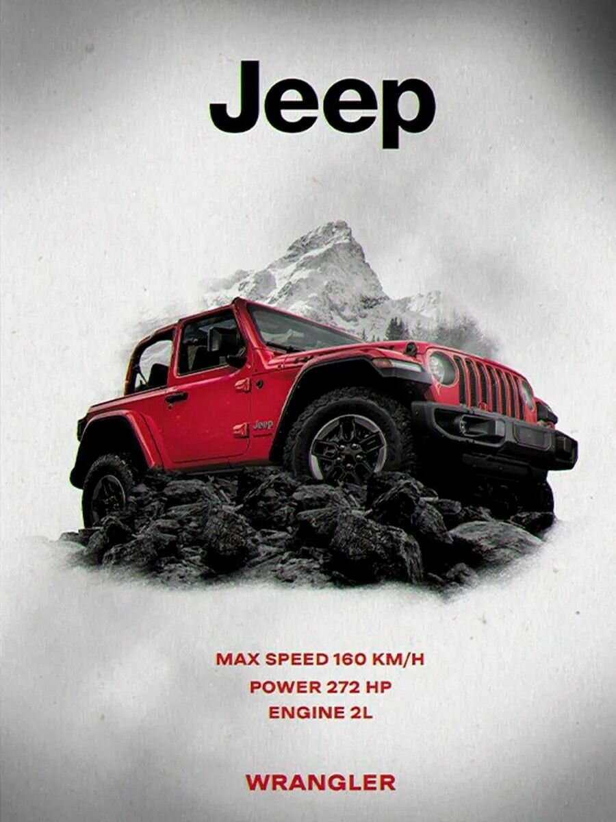 Постер Авто Jeep (30х40 см)