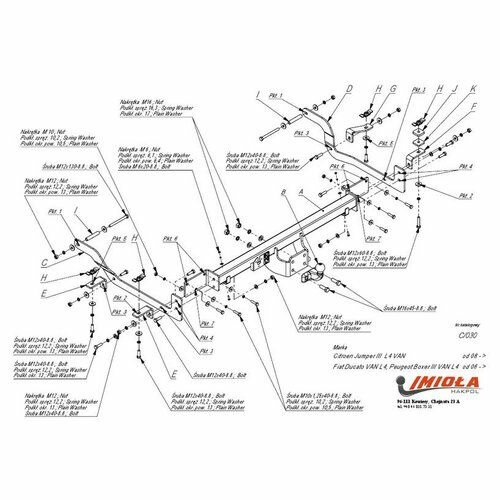 Фаркоп HYUNDAI (H-1/H300 Van, Minibus) IMIOLA C030