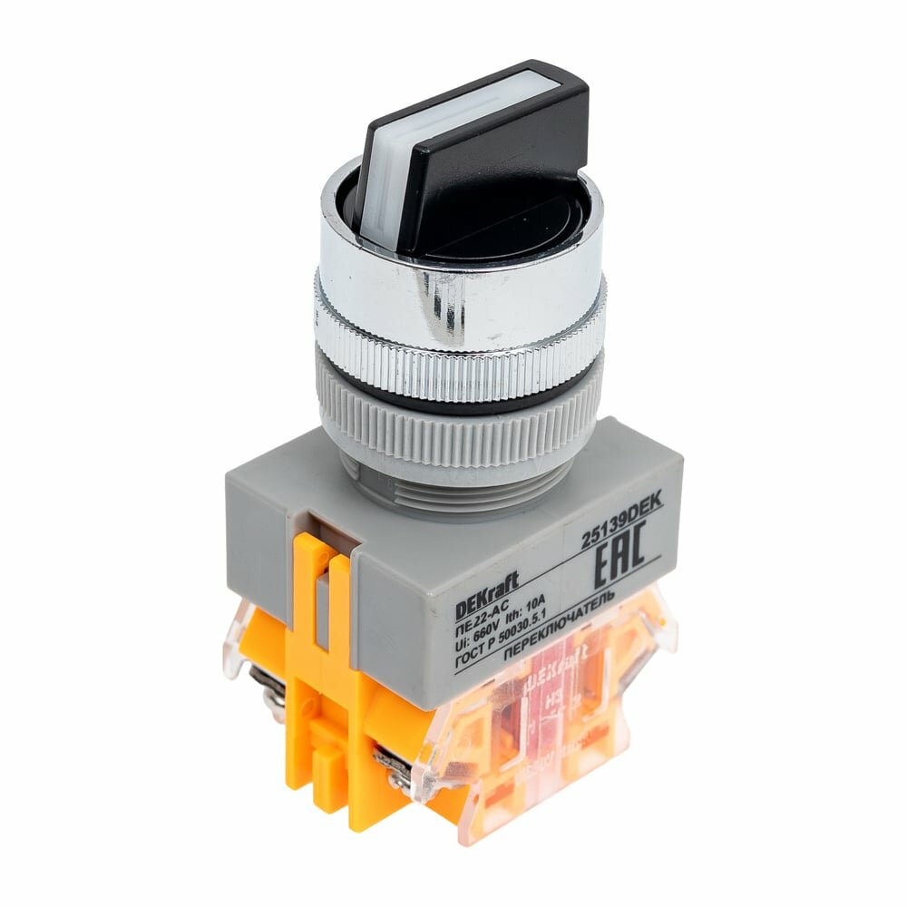 Переключатель ПЕ-22 Dekraft 10 А, IP54, черный 25139DEK