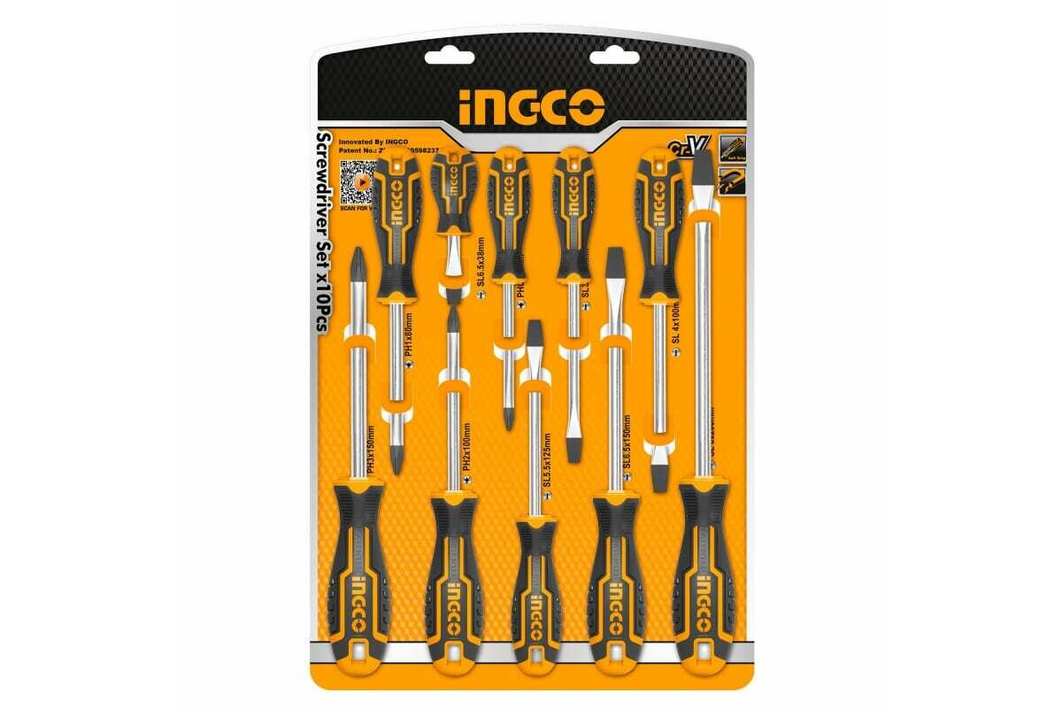 Набор отверток INGCO 10 шт INDUSTRIAL HKSD1028