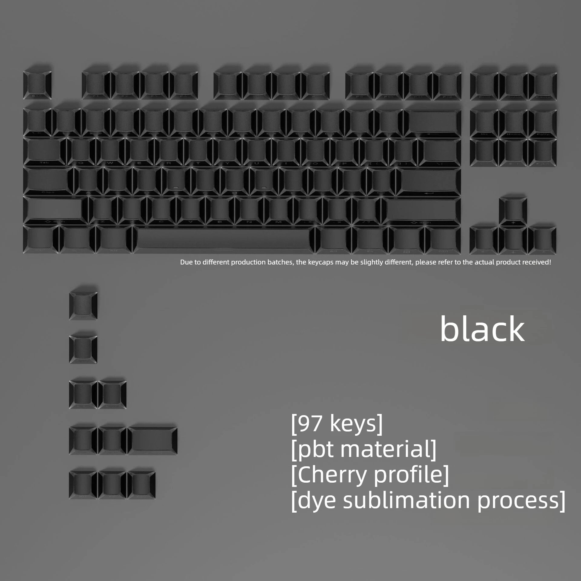 Кейкапы PBT черные Cherry Profile 97 Keys