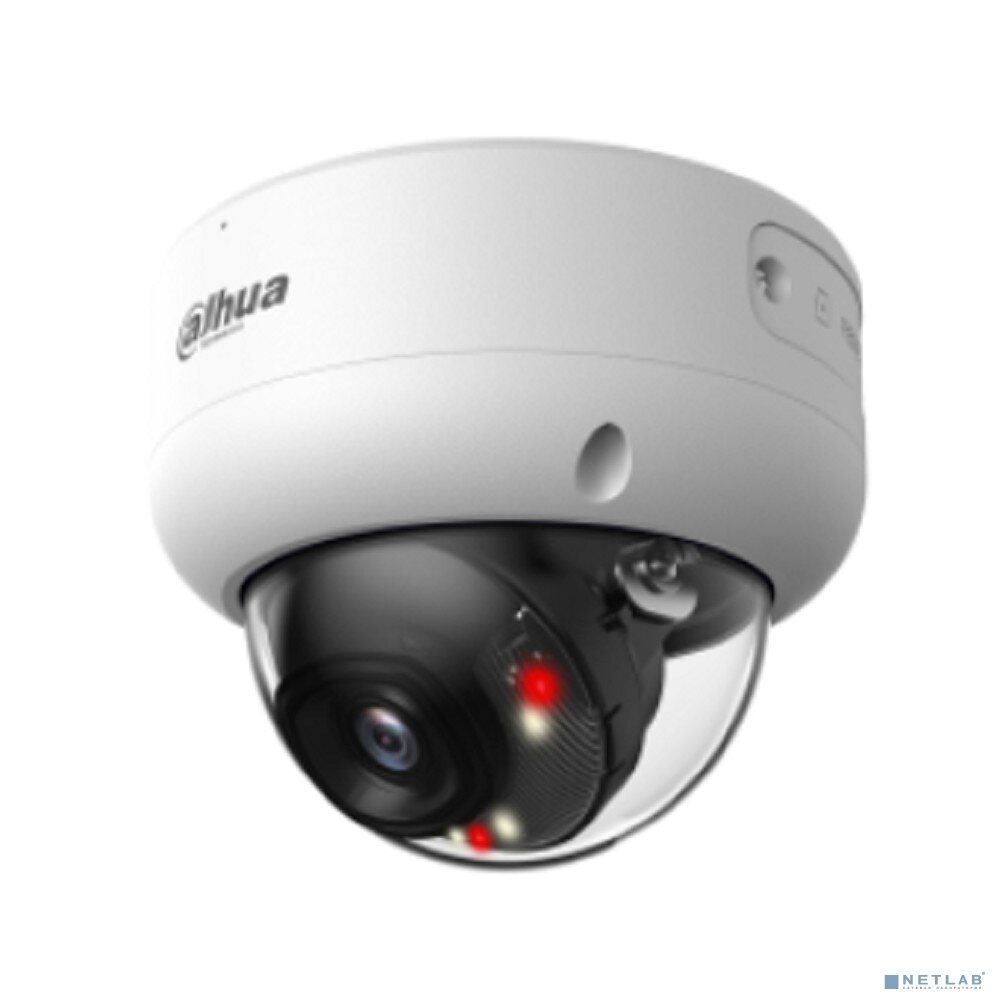 DAHUA DH-IPC-HDBW3449EP-S-IL-0280B Уличная купольная IP-видеокамера 4Мп; 1/2.9” CMOS; объектив 2.8мм; ИК 40м, LED 40м; IP67, IK10; металл