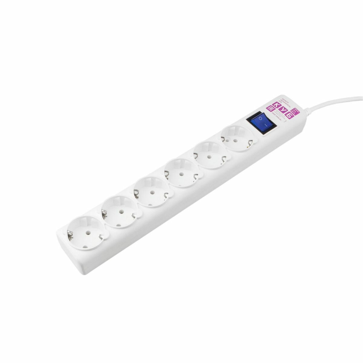 Фильтр-удлинитель Power Cube SPG6-A4 6 розеток, белый, 3м, 16А/3,5 кВт, 3*1.5мм