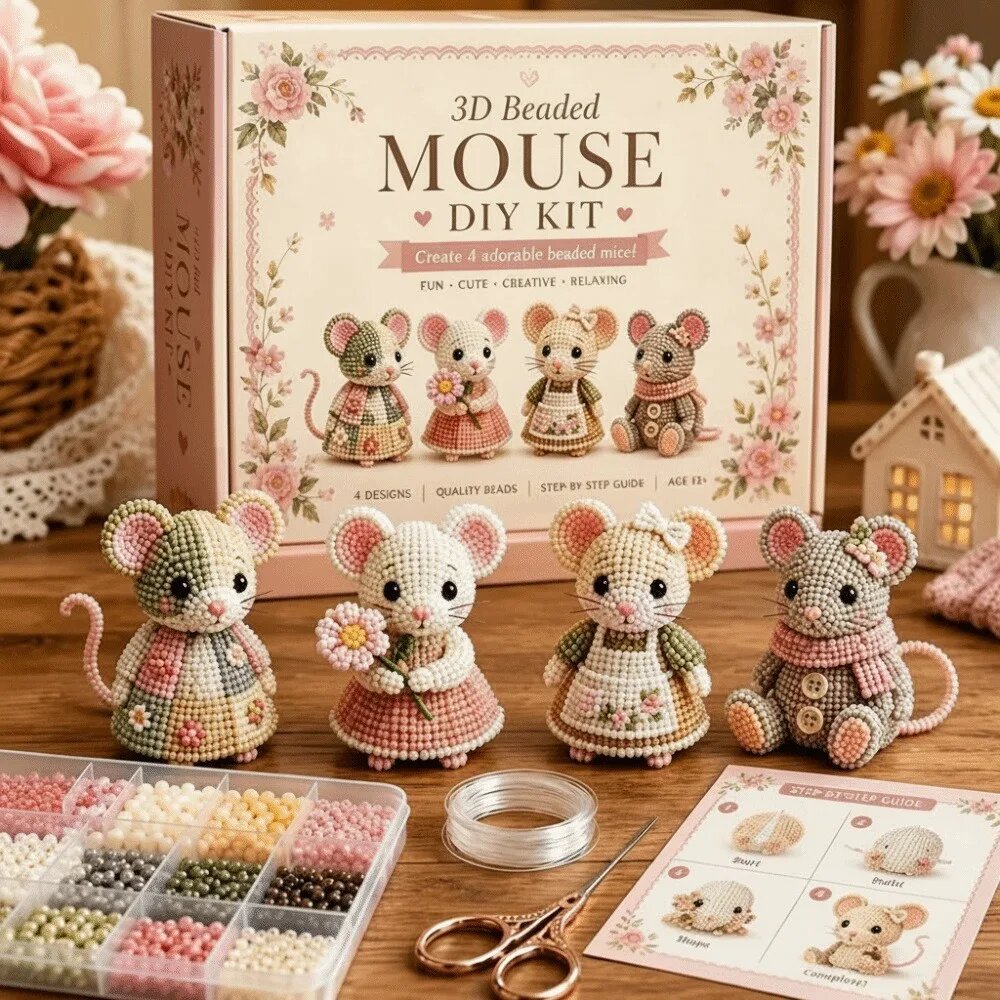 3D Бусинный мышонок DIY набор, Style-6