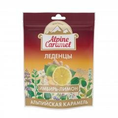 Альпийская Карамель леденцы имбирь/лимон 75г