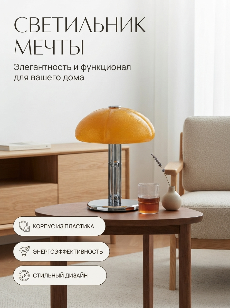 Ретро-лампа оранжевого цвета, светодиодная, источник питания, стеклянный абажур 29x35 см