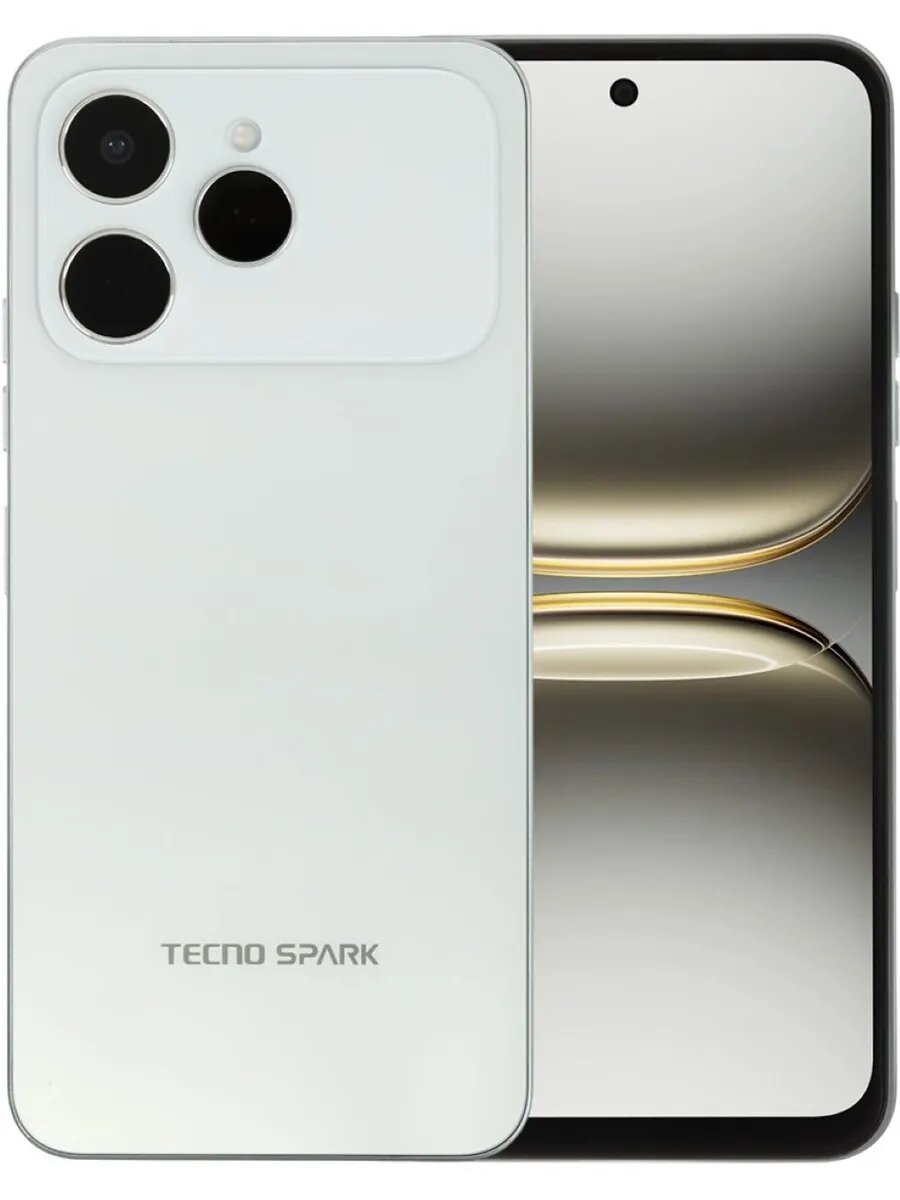 Смартфон Tecno Spark 40 8 ГБ/256 ГБ Белый Ростест, NFC, экран 6.67" IPS, камера 50 Мп — фото 1