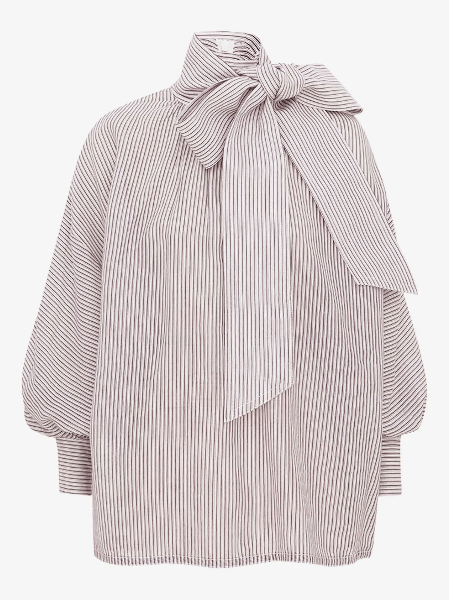 Блуза Striped balloon-sleeve blouse