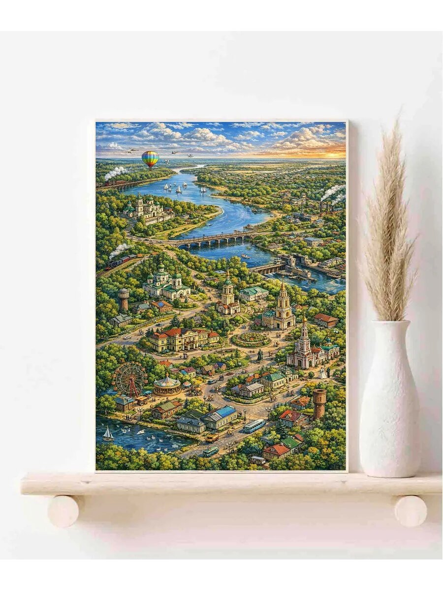 Борисоглебск, Россия, Fantasy MapКарта, Плакат 30x42см