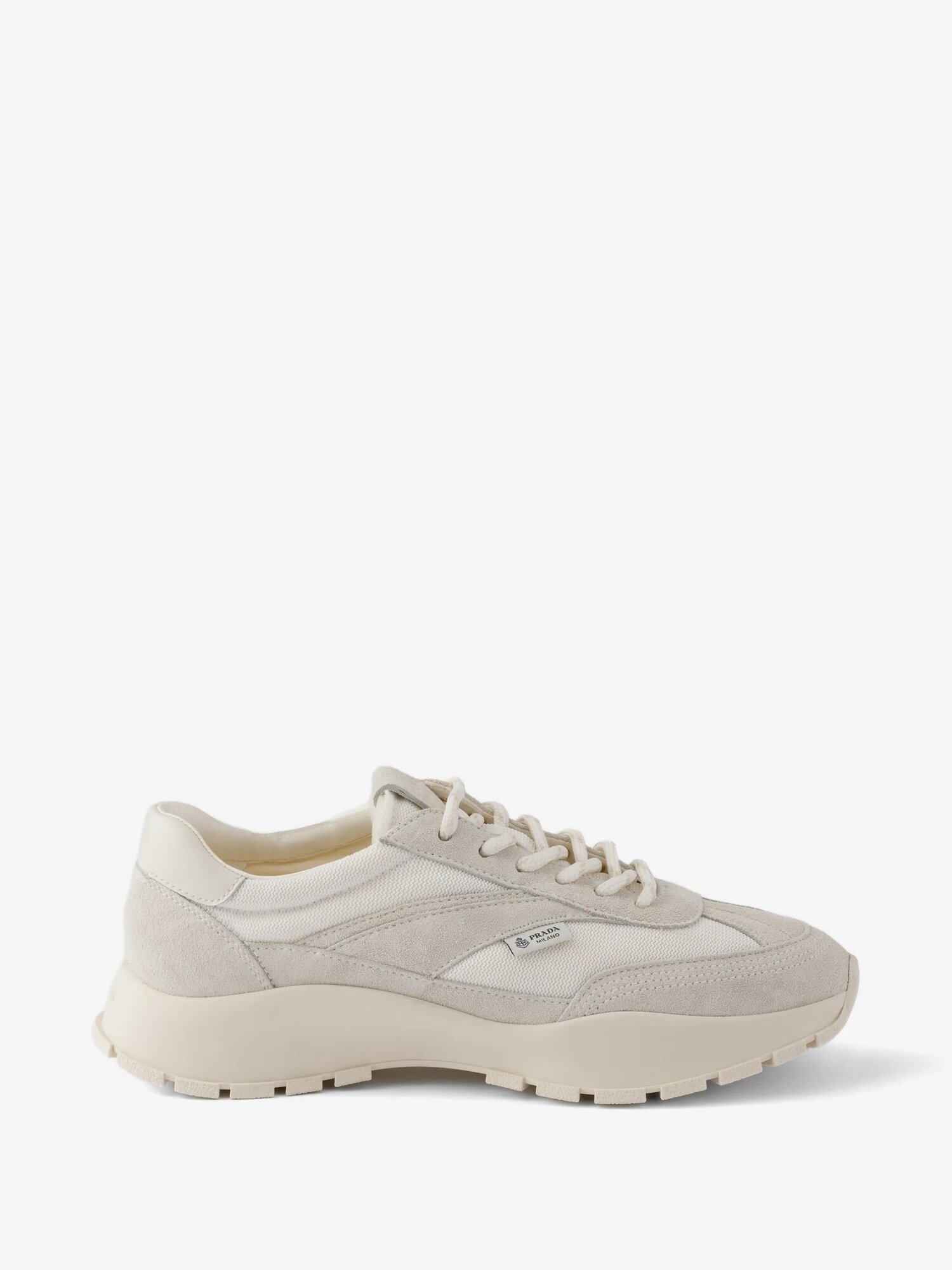 Кроссовки Prada Mesh fabric and suede sneakers, размер 37.5 EU