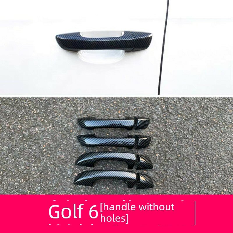 Углеродное волокно дверной ручки тяги для Volkswagen Golf 6 2009-2013 ABS без умного отверстия отделка аксессуар