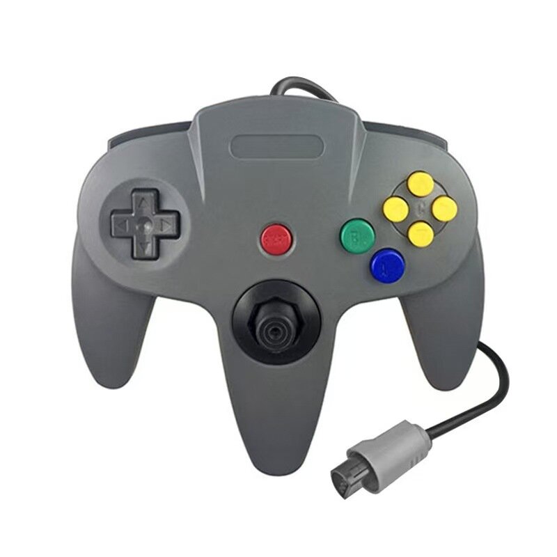 Nintendo 64 Проводной игровой контроллер в сером цвете, голый блок для консоли Nintendo 64, качественный гейминг