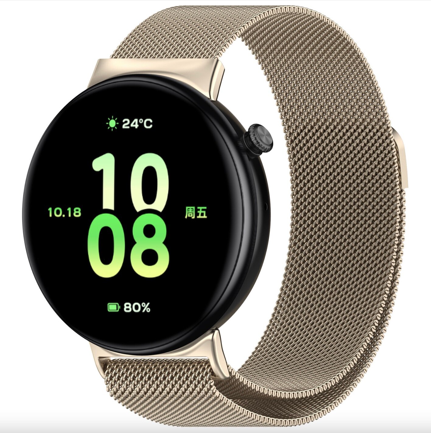 Миланский сетчатый ремешок MyPads для умных смарт-часов Honor Watch GS5, из нержавеющей стали, с магнитным замком. Золотистый MyPads