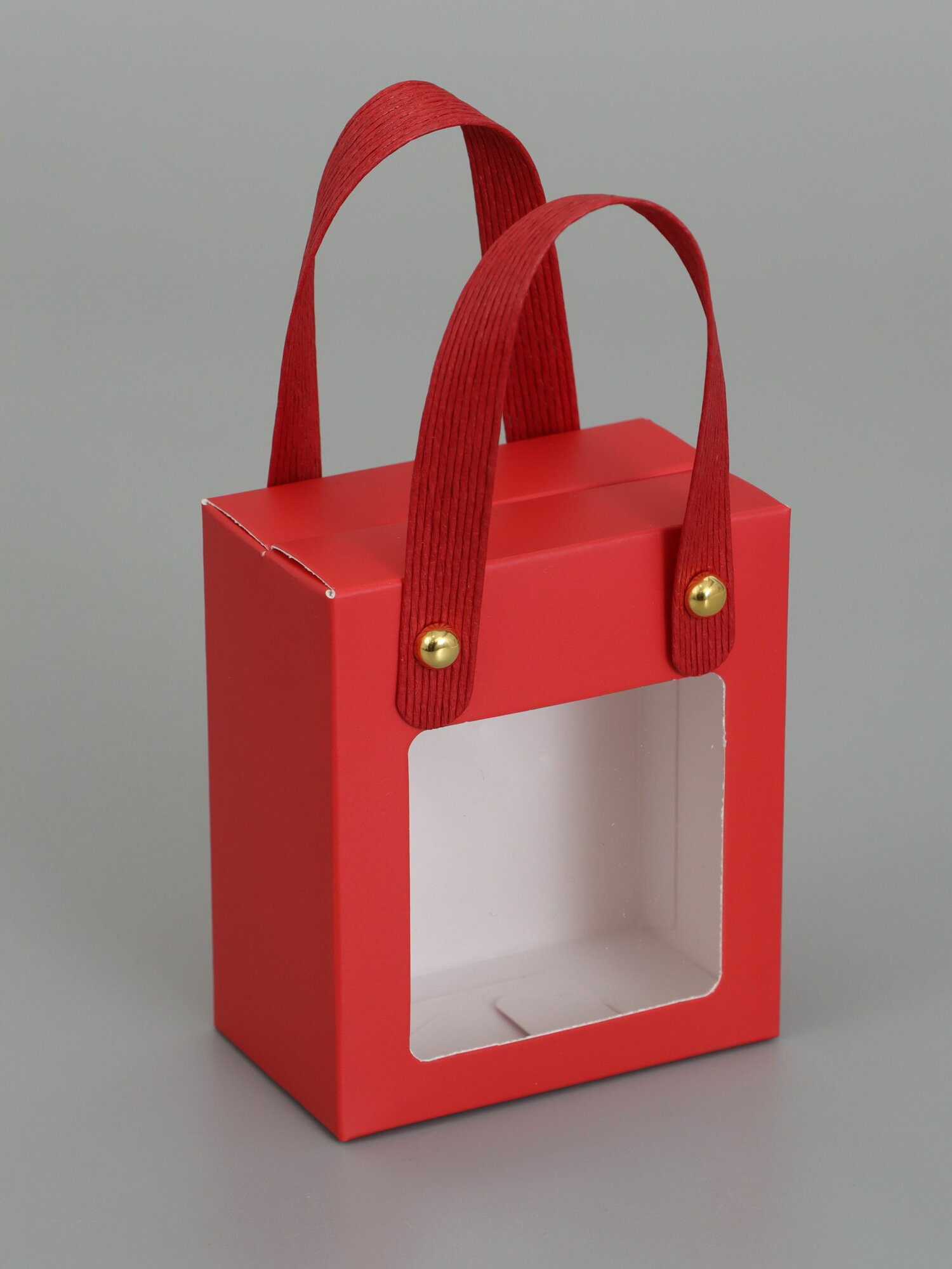 Коробка - пакет с ручками, подарочная, красная,10x8.5x5 см, вид: коробки-пакеты, 2 шт.