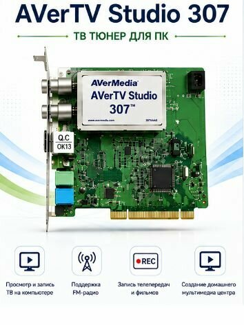 Медиаплеер AVerTV Studio 307, зеленый, серый металлик
