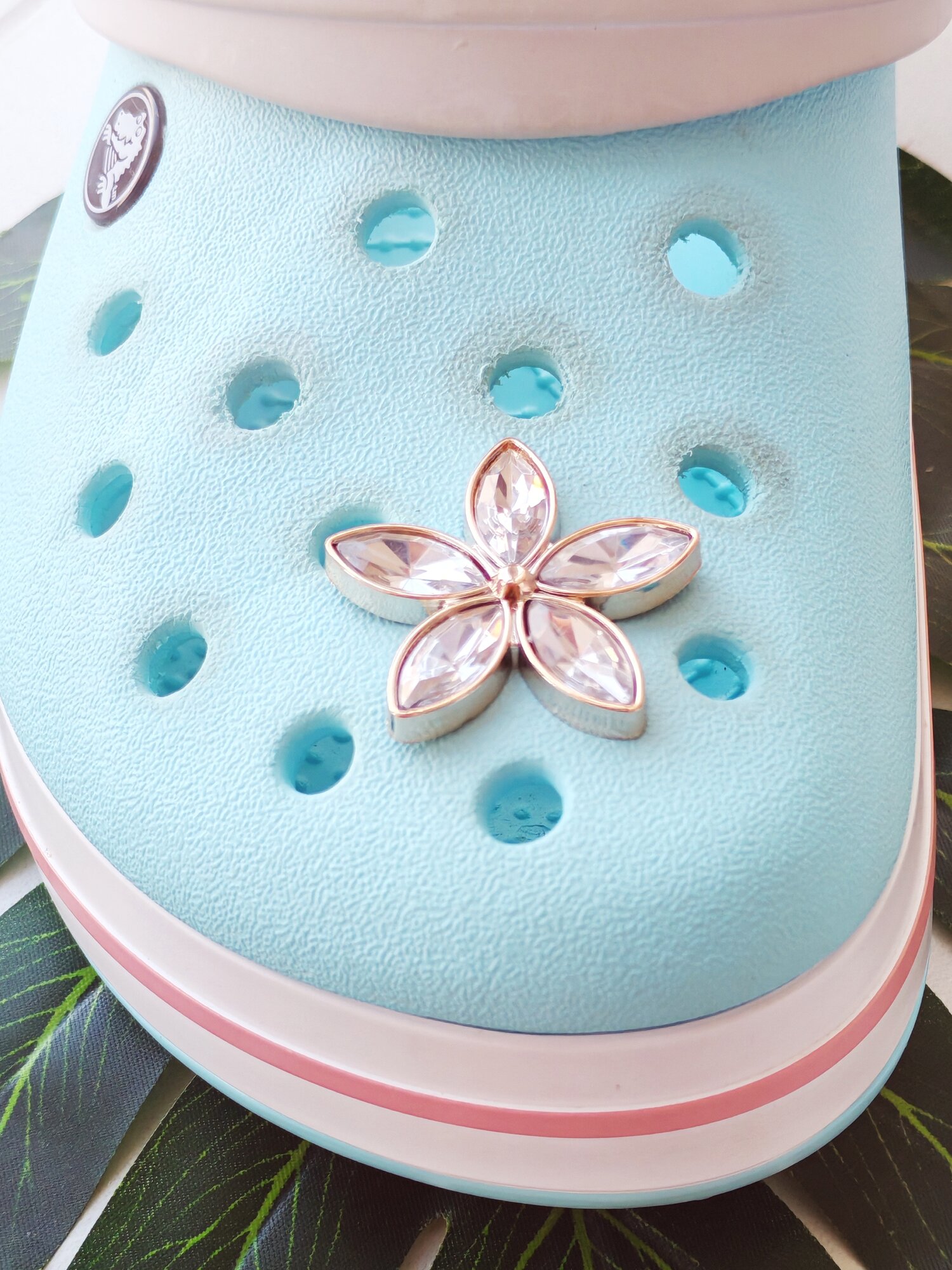Джибитс цветок со стразами на Crocs для женщин