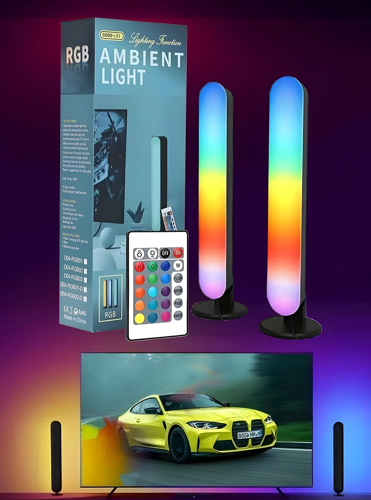 Настольные парные USB светильники LED Light RGB с функцией цветомузыки